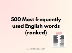 500 Most frequently used English words (ranked) - englishlesson.com
